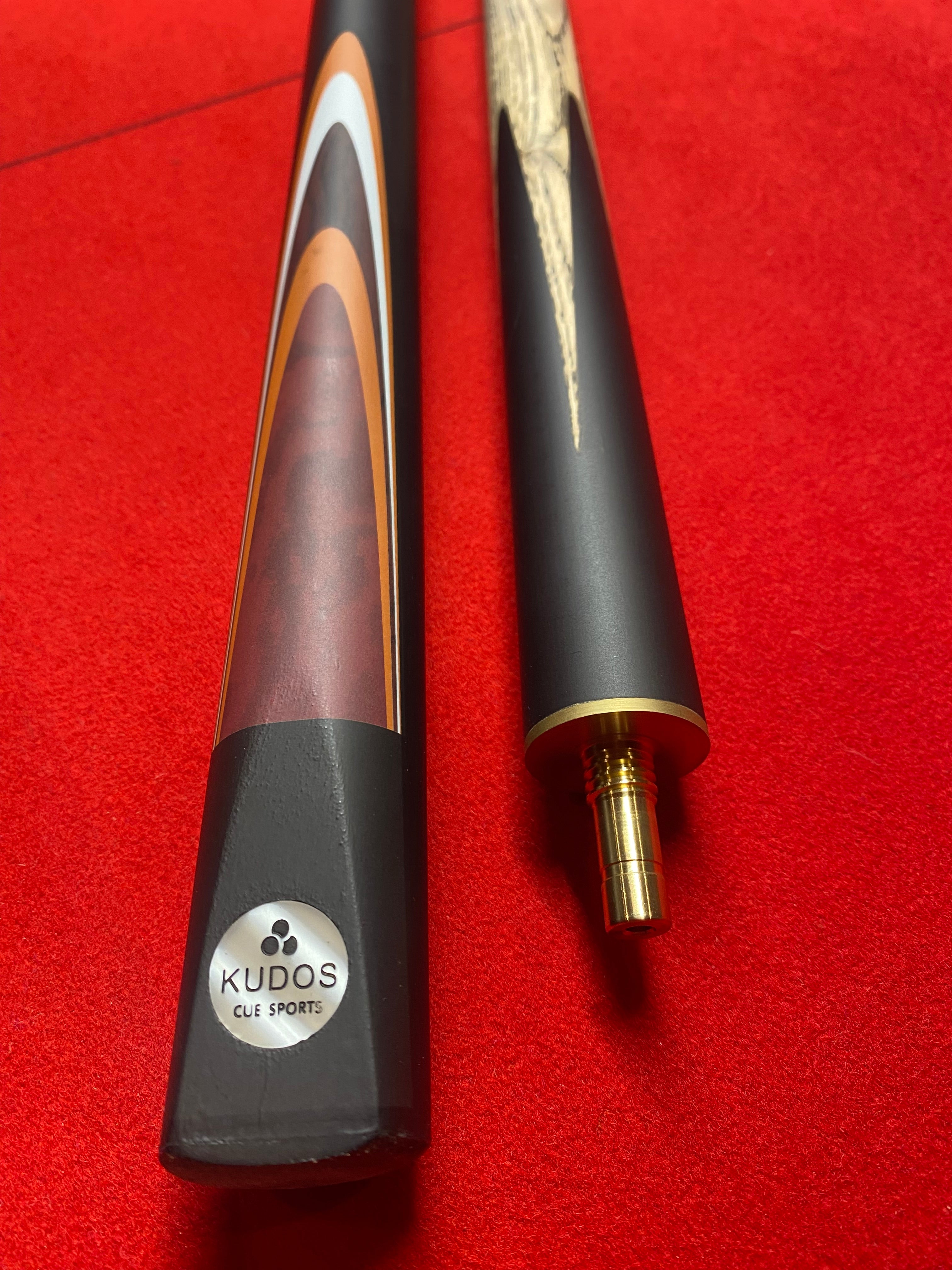 Kudos 57" Orange & Brown 3/4 Joint Pool & Snooker Cue – Superpool UK