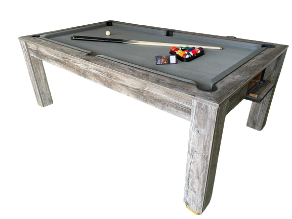 7' Grey Pine Pool Dining Table - Includes Delivery and Installation ...