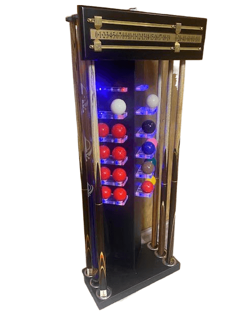 Neon Cue Stand for 6 Cues with LEDS and Ball Set Shelving by SUPERPOOL ...